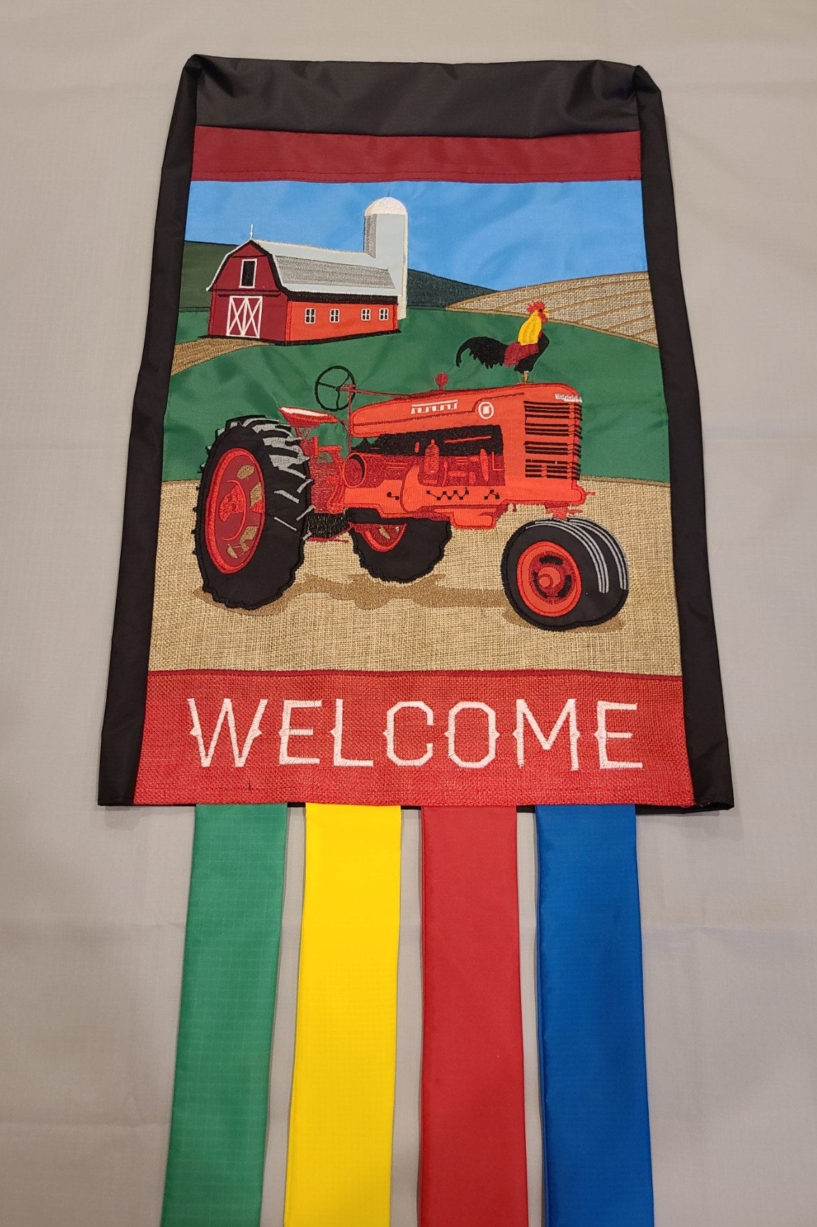 Red Tractor Welcome (Fits One Mirror) | Colorful Accents
